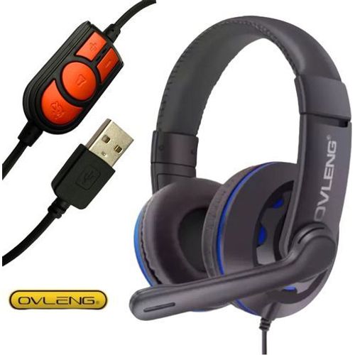 Ovleng Casque Stéréo USB - écouteur avec micro pour Console de jeu ...